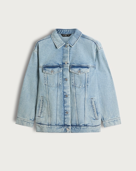 F&F Light Wash Denim Jacket in Blue - Tesco Groceries