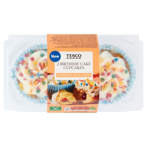 Tesco 2 Birthday Cake Cupcakes - Tesco Groceries