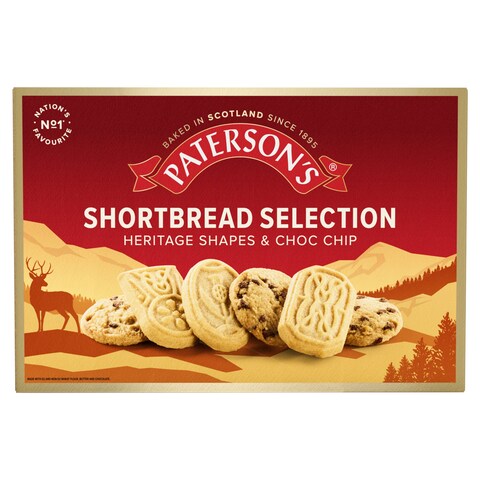 Paterson's Shortbread Selection - Heritage Shapes & Choc Chip 500g ...