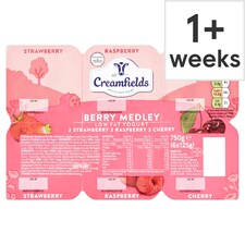 Creamfields Berry Medley Low Fat Yogurt 6X125g - Tesco Groceries
