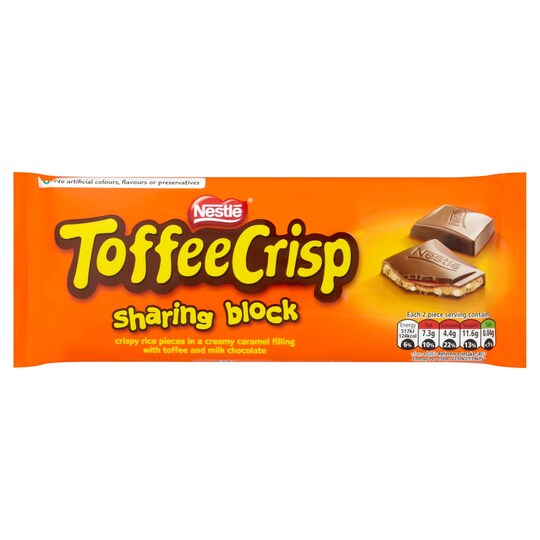 TOFFEE CRISP SHARING BLOCK CHOC BAR 115G - Tesco Groceries