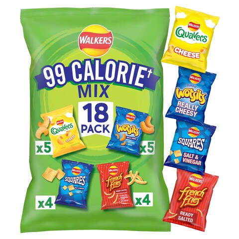 Walkers 99 Calorie Mix Multipack Crisps 18 Pack - Tesco Groceries