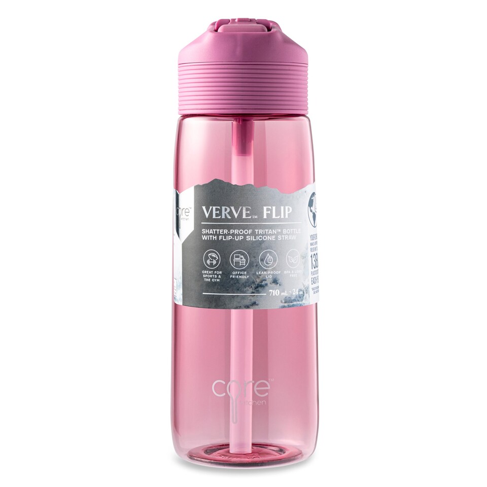Core Kitchen Purple Verve Flip Tritan Bottle 710ml - Tesco Groceries