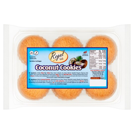 Regal Egg Free Coconut Cookies 18 Pack - Tesco Groceries