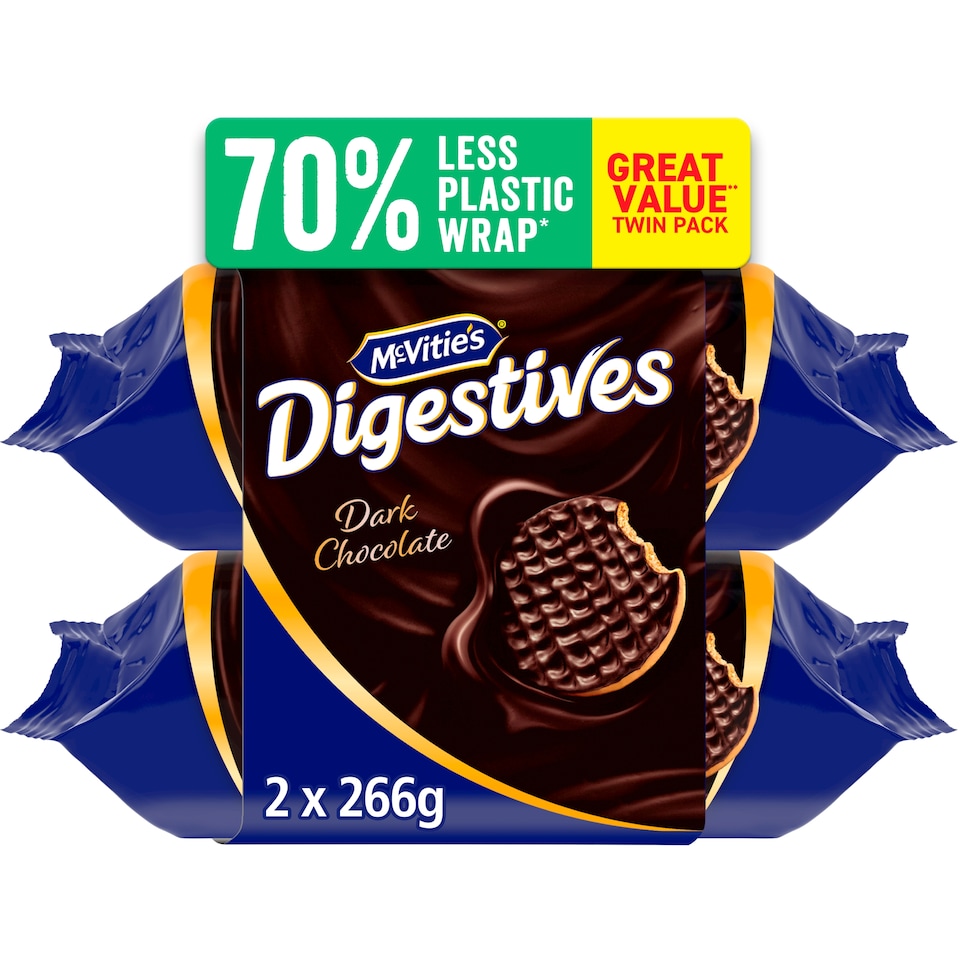 McVitie's Dark Chocolate Digestives Biscuits Twin Pack 2 x 266g - Tesco ...