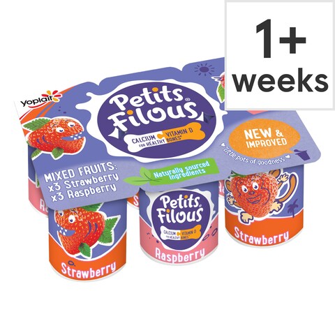 Petits Filous Strawberry Raspberry Fromage Frais 6 X47g - Tesco Groceries
