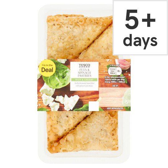 Tesco Feta And Herb Spinach Pastries 130G - Tesco Groceries