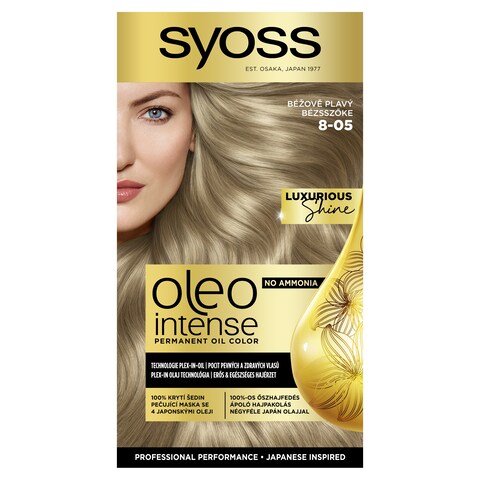 Syoss Oleo Intense tartós hajfesték 8-05 Bézssz&ke - Tesco Groceries