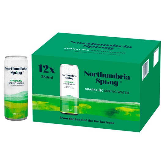 Northumbria Spring Sparkling Spring Water 12X330ml - Tesco Groceries