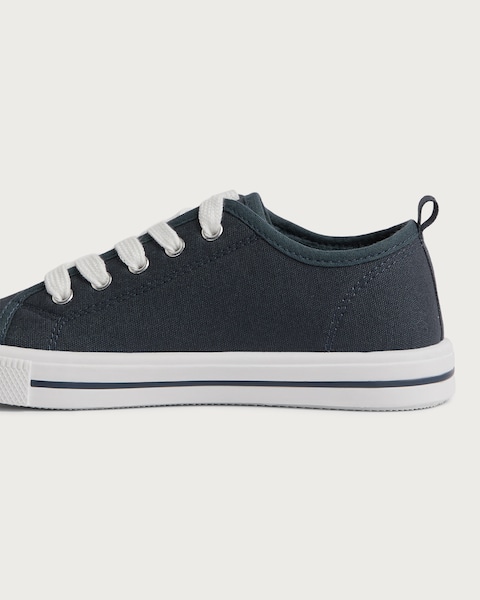 F&F Boys Canvas Trainers in Navy - Tesco Groceries