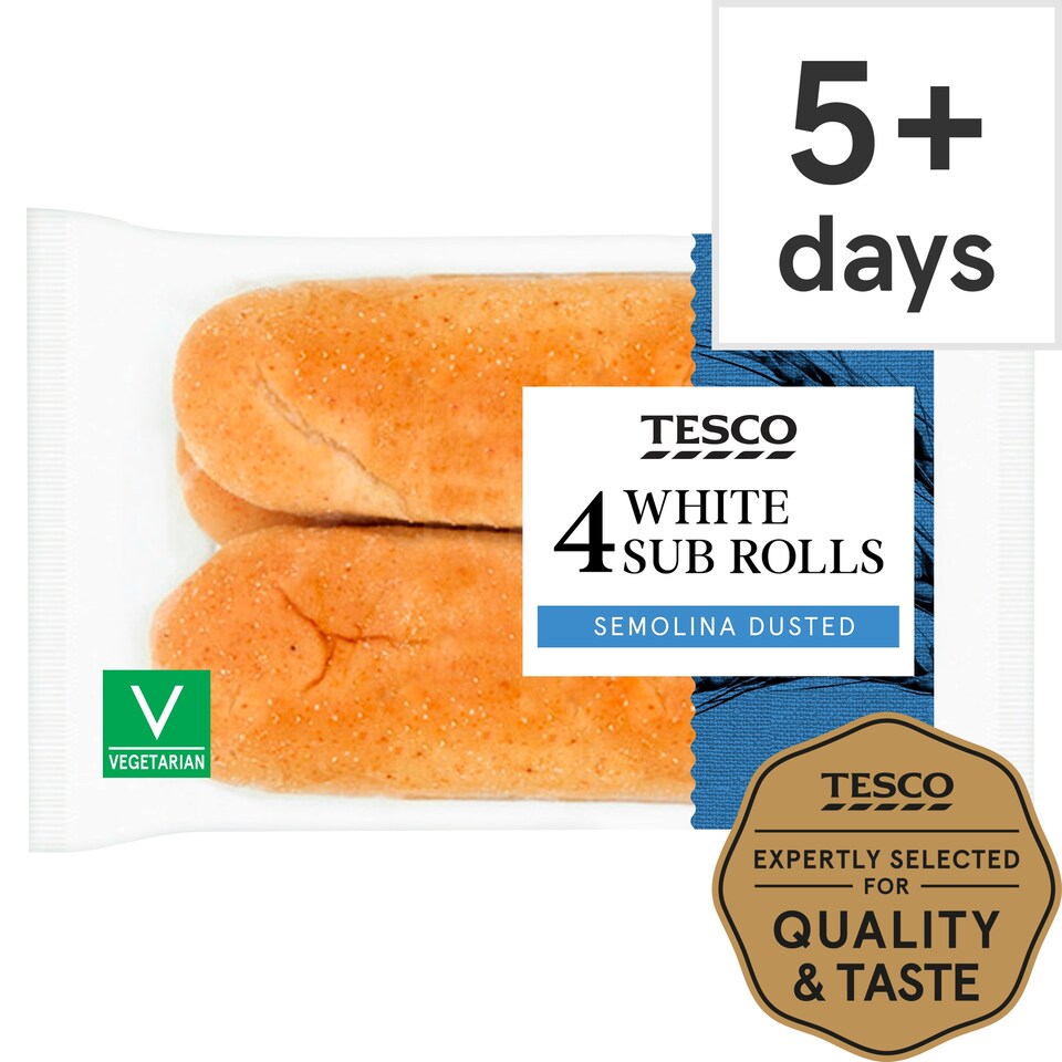 Tesco White Sub Rolls 4 Pack - Tesco Groceries