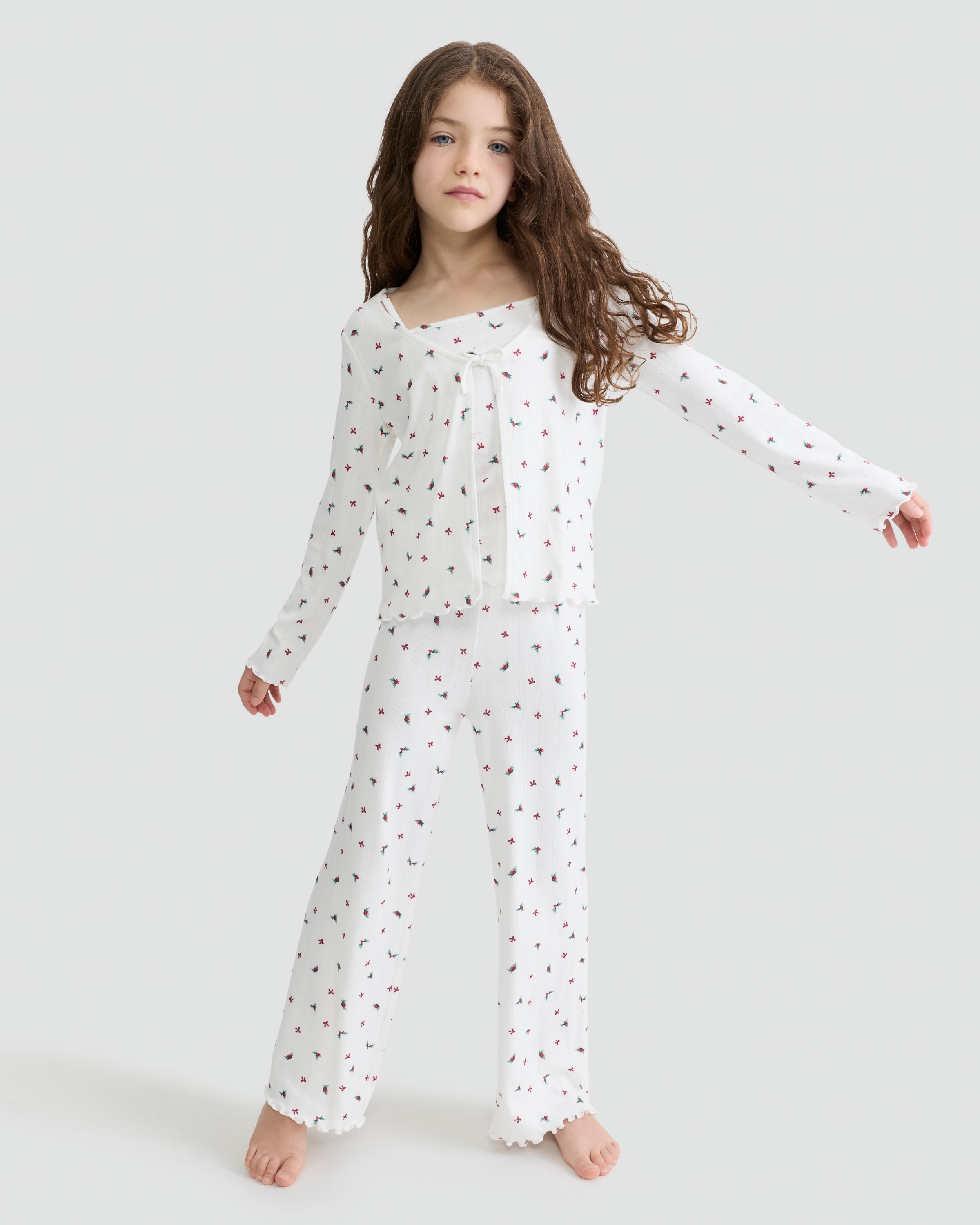 F&F Girls 3-Piece Floral Print Pyjamas Set in Multi - Tesco Groceries