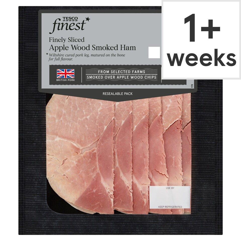 Tesco Finest Apple Wood Smoked Finely Sliced Ham 120g - Tesco Groceries