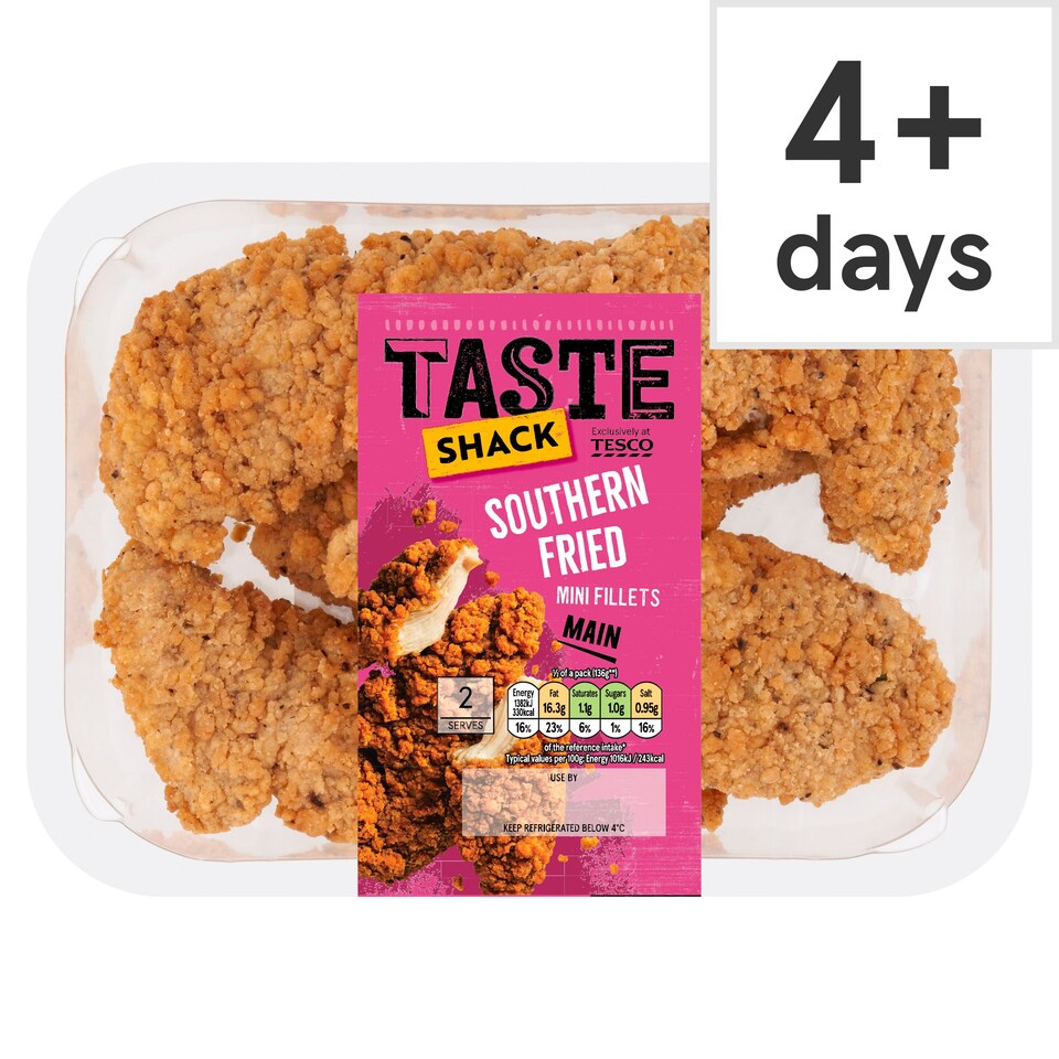 Taste Shack Southern Fried Mini Fillets 305g - Tesco Groceries