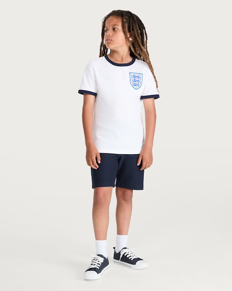 FA England Football Crest Pure Cotton Oversized T-Shirt in White ...