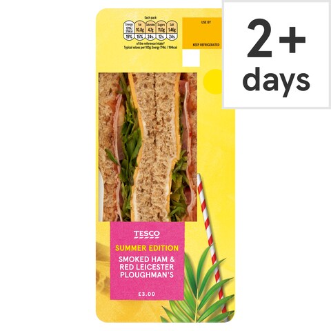 Tesco Summer Edition Smoked Ham & Red Leicester Plougman's Sandwich ...