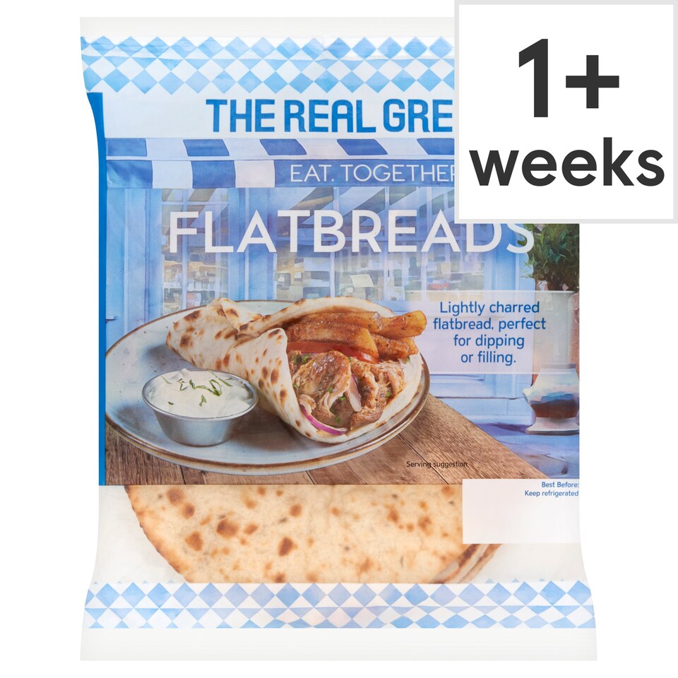 The Real Greek Flatbreads 4x80g - Tesco Groceries