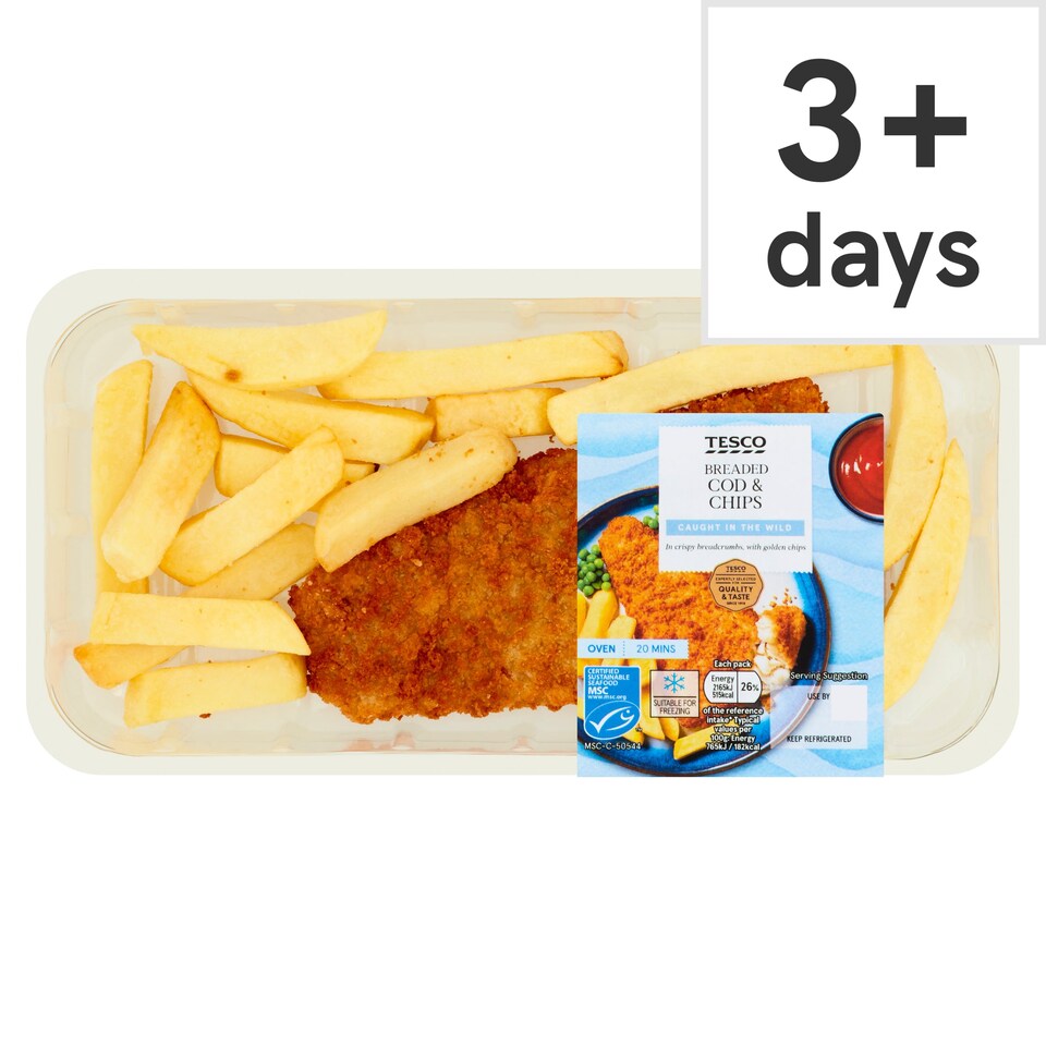Tesco Breaded Cod & Chips 300G - Tesco Groceries