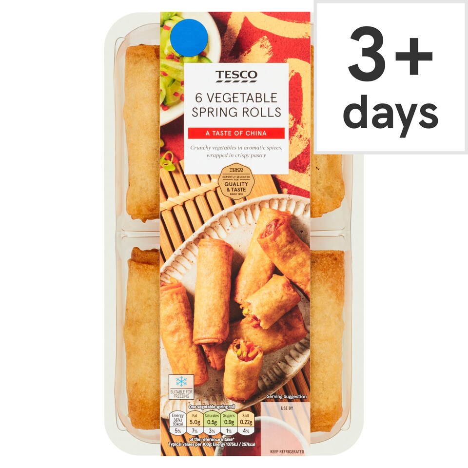 Tesco 6 Vegetable Spring Rolls 216G - Tesco Groceries