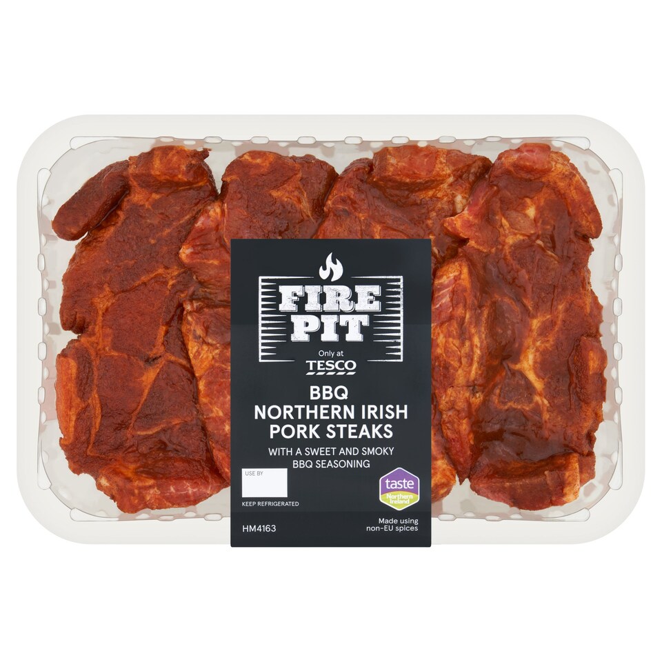 Tesco Fire Pit Northern Irish BBQ Pork Steaks 550g - Tesco Groceries