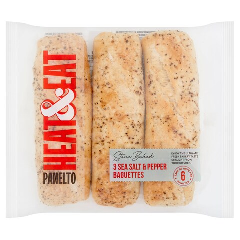 Heat and Eat Sea Salt & Pepper Baguette 3 Pack - Tesco Groceries