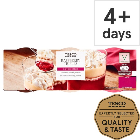 Tesco Raspberry Trifles 405G (3X135g) - Tesco Groceries