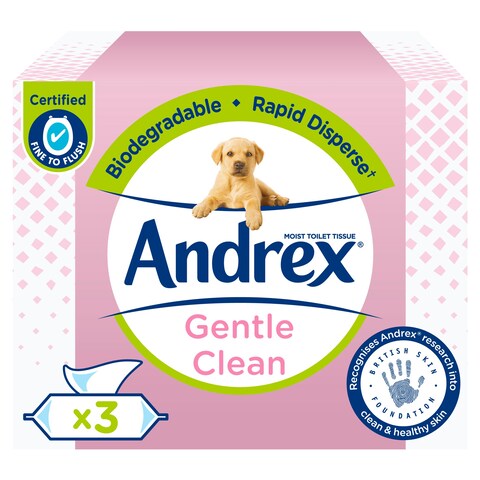 Andrex Washlets Gentle Clean Fragrance Free 3X40 Sheets - Tesco Groceries