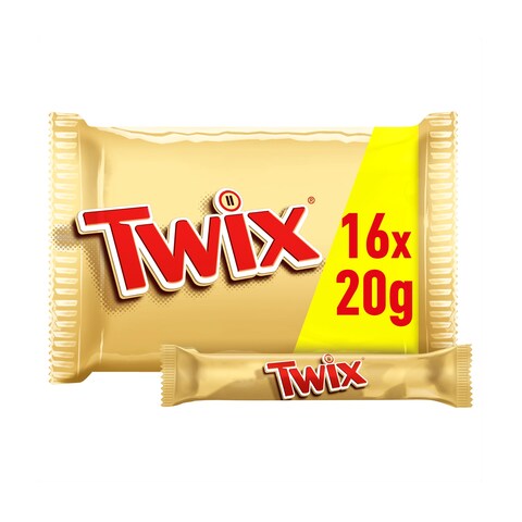 Twix 16 Funsize Caramel & Milk Chocolate Finger Biscuit Bars 333g ...