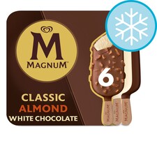 Magnum Classic, Almond & White Chocolate Ice Cream Sticks 6 Multipack ...