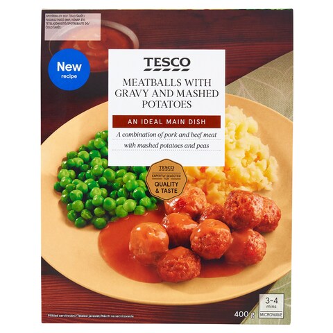 Tesco Meatballs with Gravy and Mashed Potatoes 400 g - Tesco Groceries