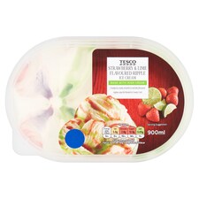 Tesco Strawberry & Lime Ripple Ice Cream 900Ml - Tesco Groceries