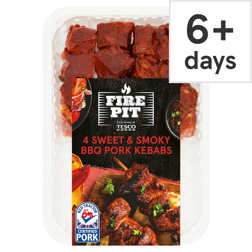 Tesco Fire Pit 4 Sweet & Smoky Pork Kebabs 340G - Tesco Groceries