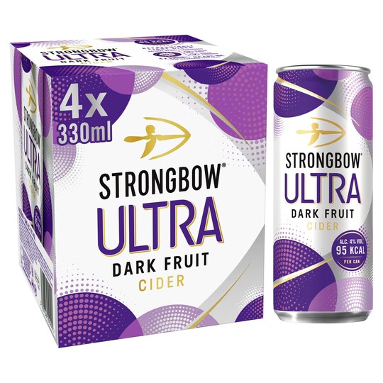 Strongbow Ultra Dark Fruit Cider 4X330ml - Tesco Groceries