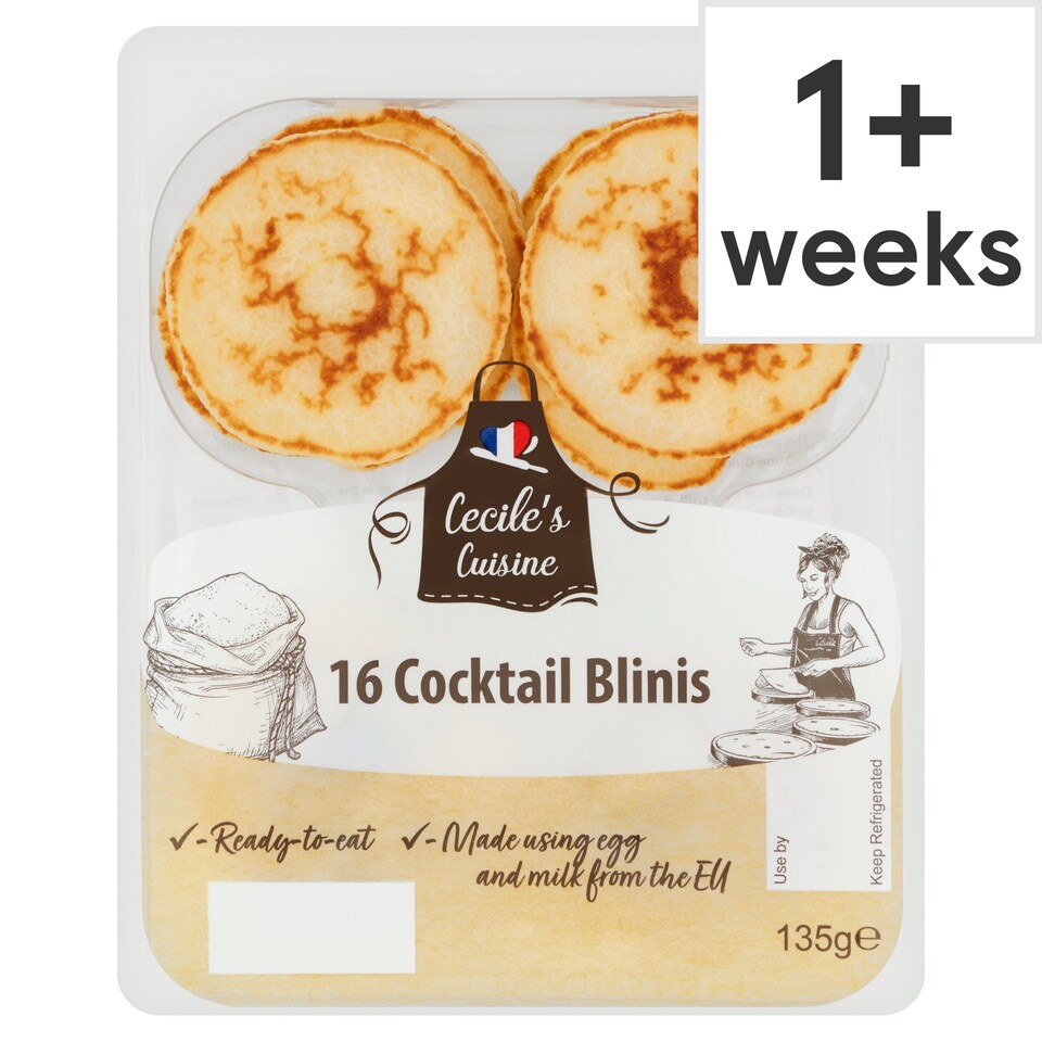 Cecile's Cuisine 16 Cocktail Blinis 135G - Tesco Groceries