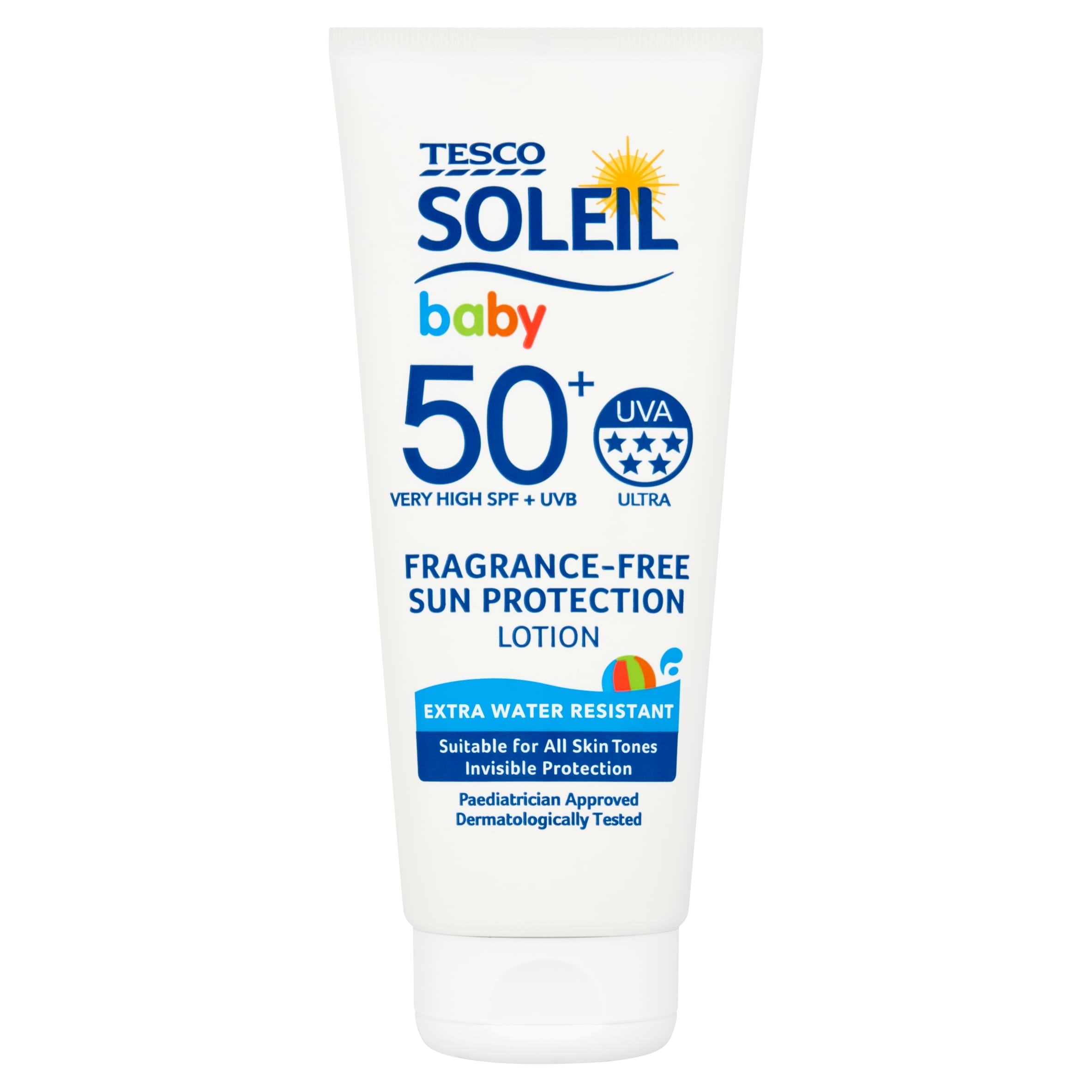 Tesco Soleil Baby Fragrance-Free Sun Protection Lotion SPF50+ 200ml ...