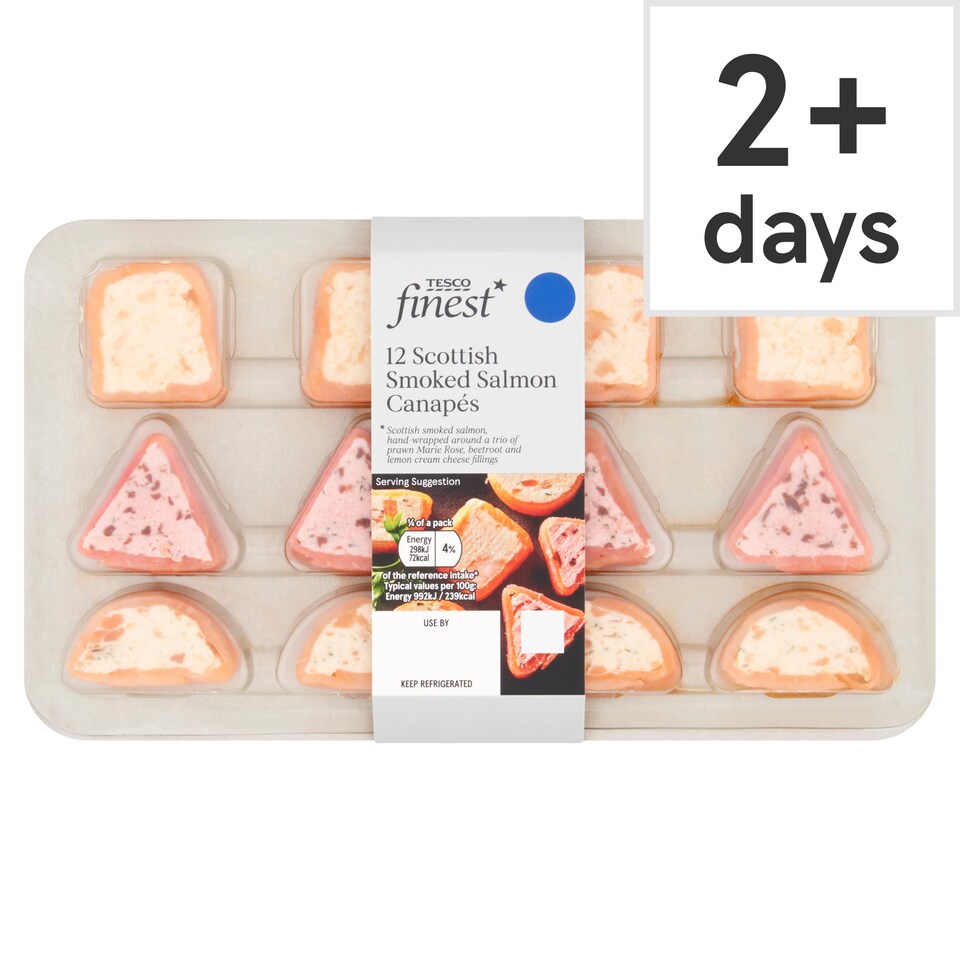 Tesco Finest 12 Scottish Smoked Salmon Canapes 120g - Tesco Groceries