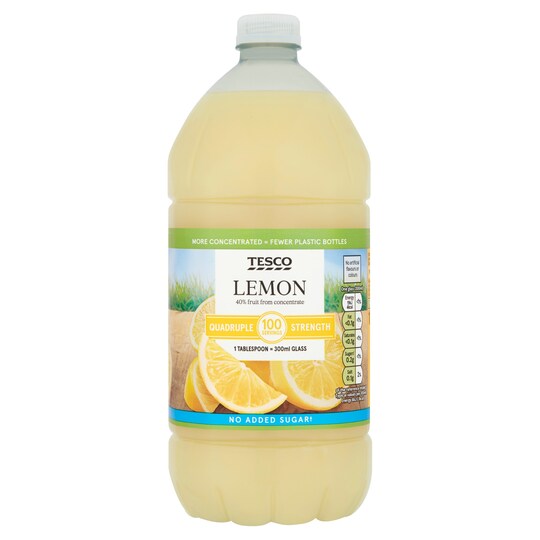 Tesco Quadruple Strength Lemon Squash No Added Sugar 1.5L - Tesco Groceries
