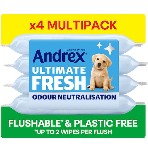 Andrex Ultimate Fresh Hygiene Wipes Odour Control Moist Toilet Tissue ...