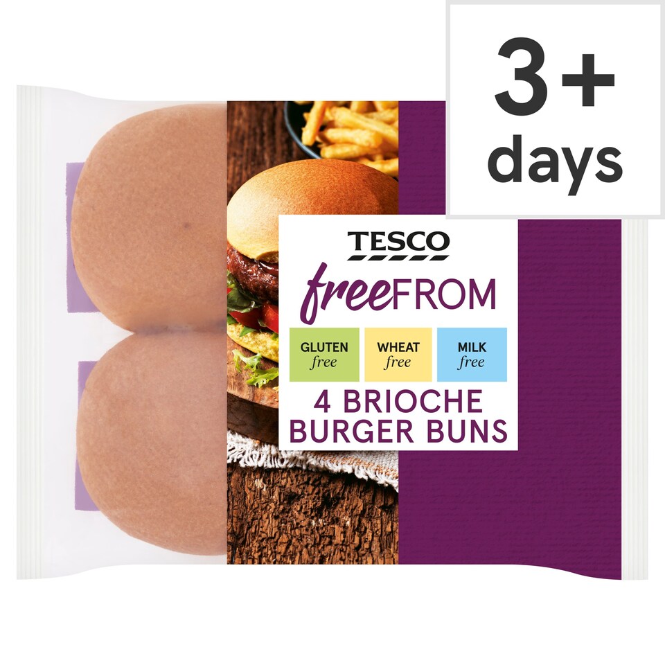 Tesco Free From 4 Brioche Burger Buns - Tesco Groceries