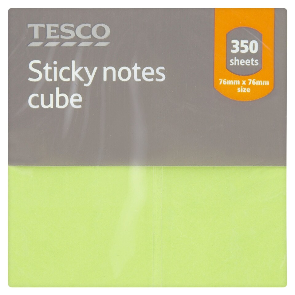 Tesco Sticky Note Cube 76 X 76Mm 350Sh - Tesco Groceries