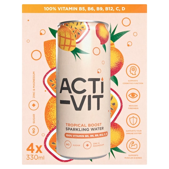 Activit Tropical Drink 330Ml X4 - Tesco Groceries