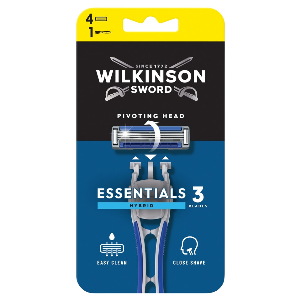 Wilkinson Sword Essentials 3 Hybrid 3 pengés borotvakészülék - Tesco ...