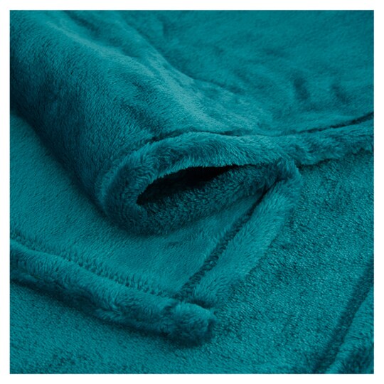 Tesco Teal Super Soft Throw - Tesco Groceries