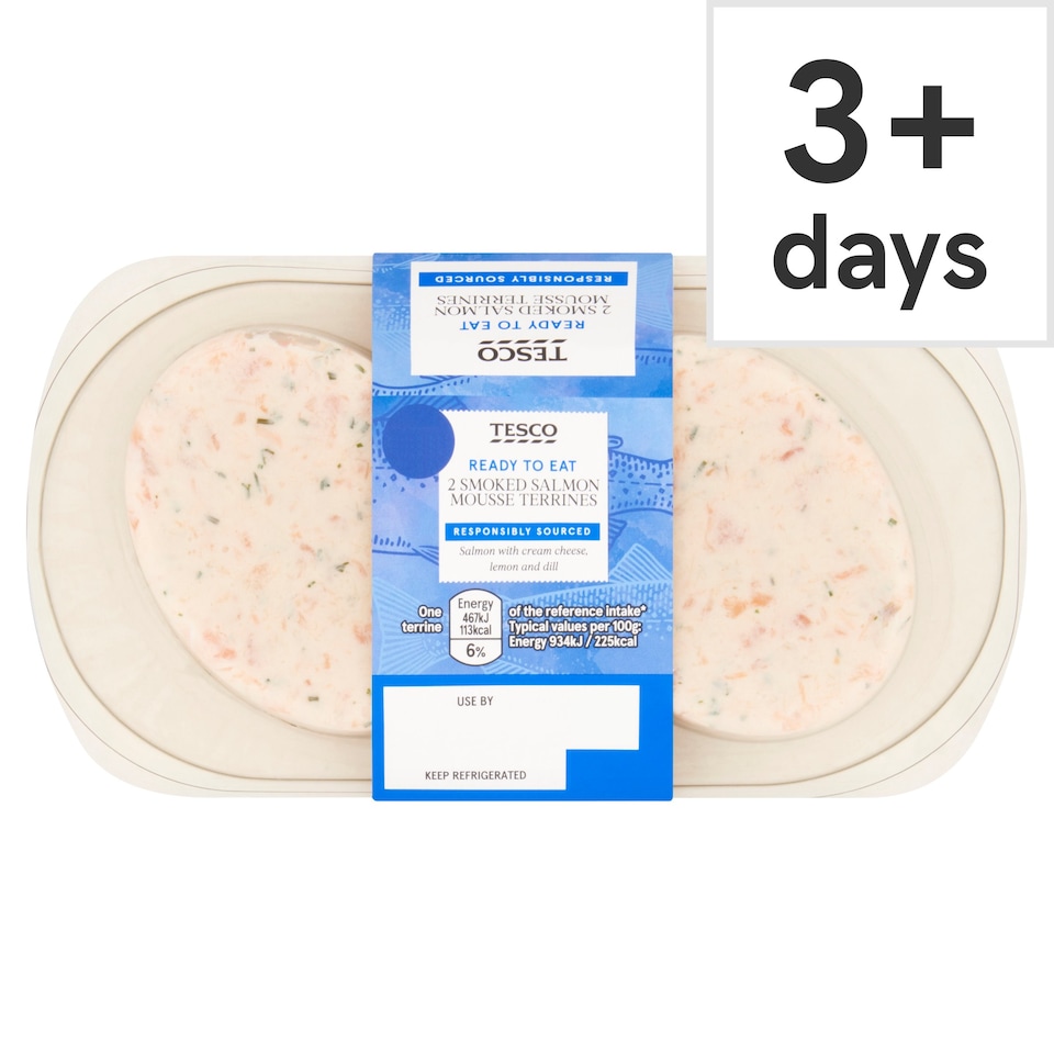 Tesco 2 Smoked Salmon Mousse Terrines 100g - Tesco Groceries