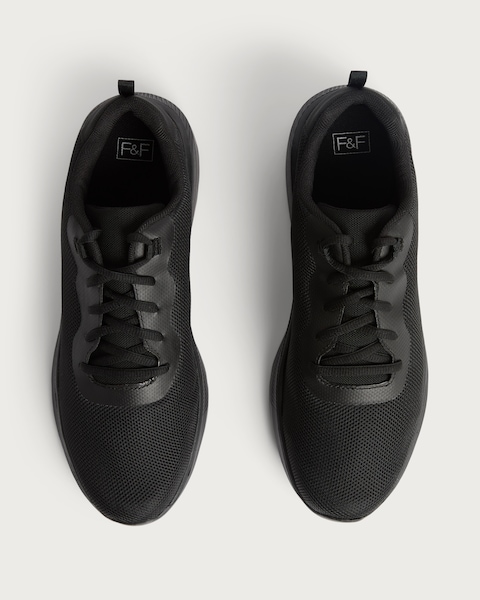 F&F Mesh Lace-Up Trainers in Black - Tesco Groceries