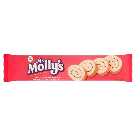 Ms Molly's Jumbo Strawberry & Vanilla Swiss Roll - Tesco Groceries
