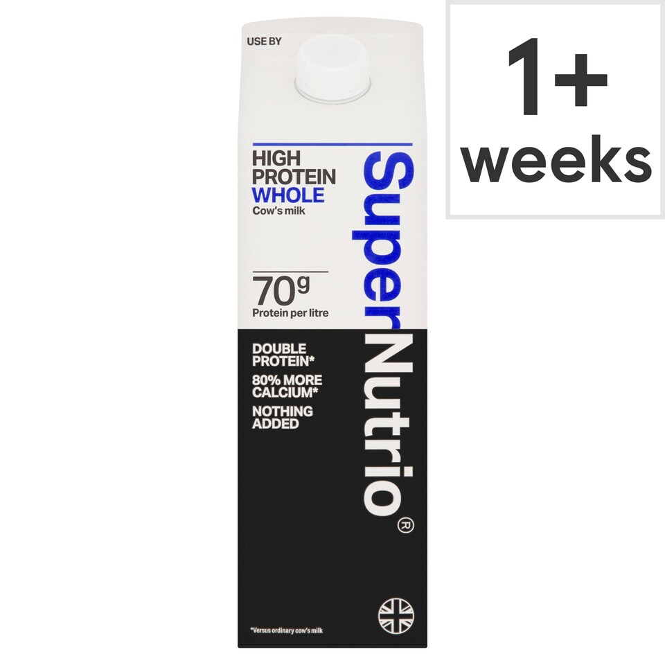 SuperNutrio High Protein Fresh Whole Milk 1l - Tesco Groceries