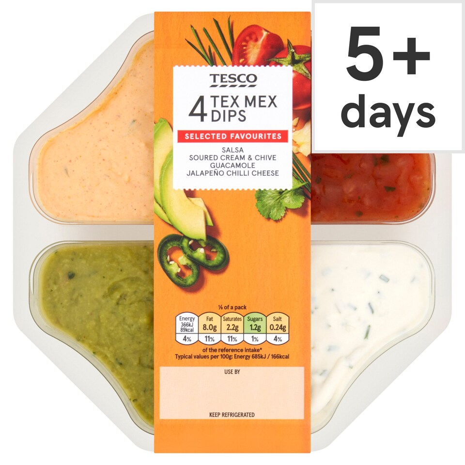 Tesco Tex Mex Multipack Dips 428G - Tesco Groceries