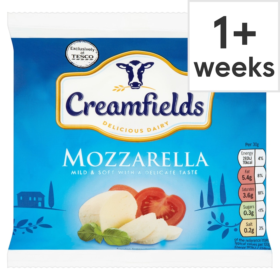 Creamfields Mozzarella 210G - Tesco Groceries