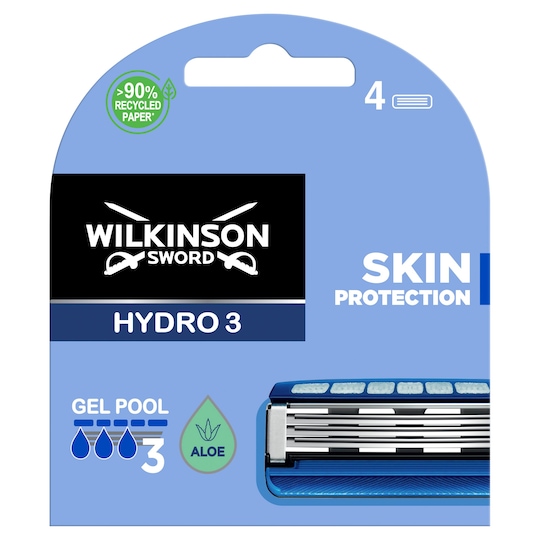 Wilkinson Sword Hydro 3 Skin Protection Mens Razor Blade X4 - Tesco ...